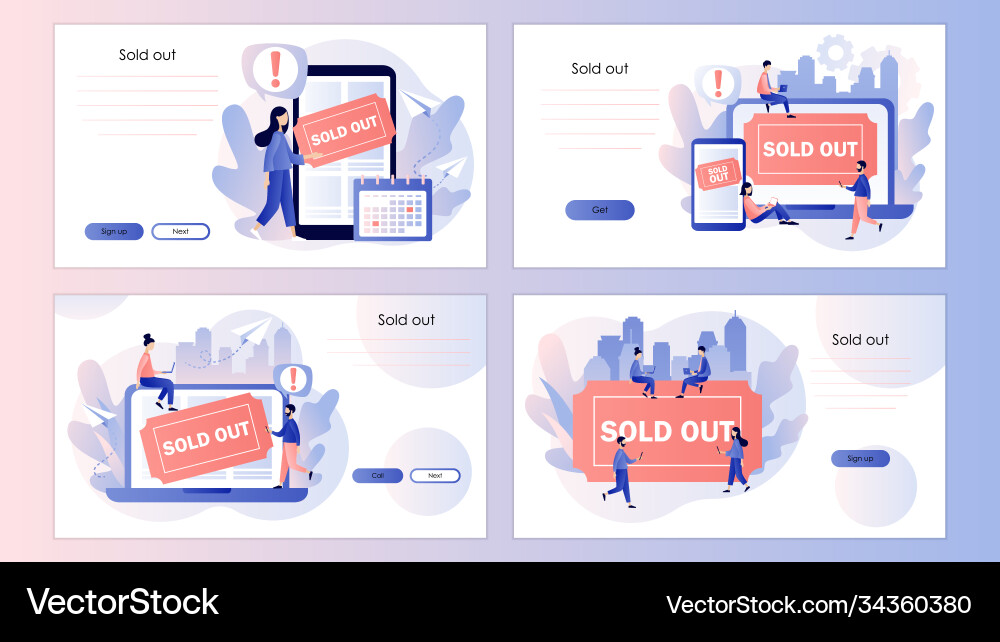 Sold-out event crowd no tickets Royalty Free Vector Image