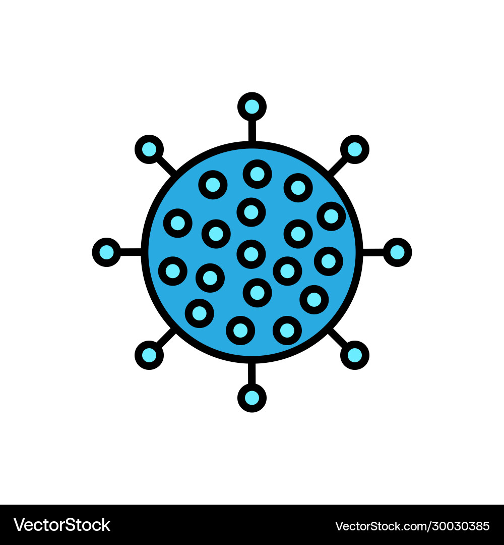 Blue icon medical chinese virus microbe Royalty Free Vector