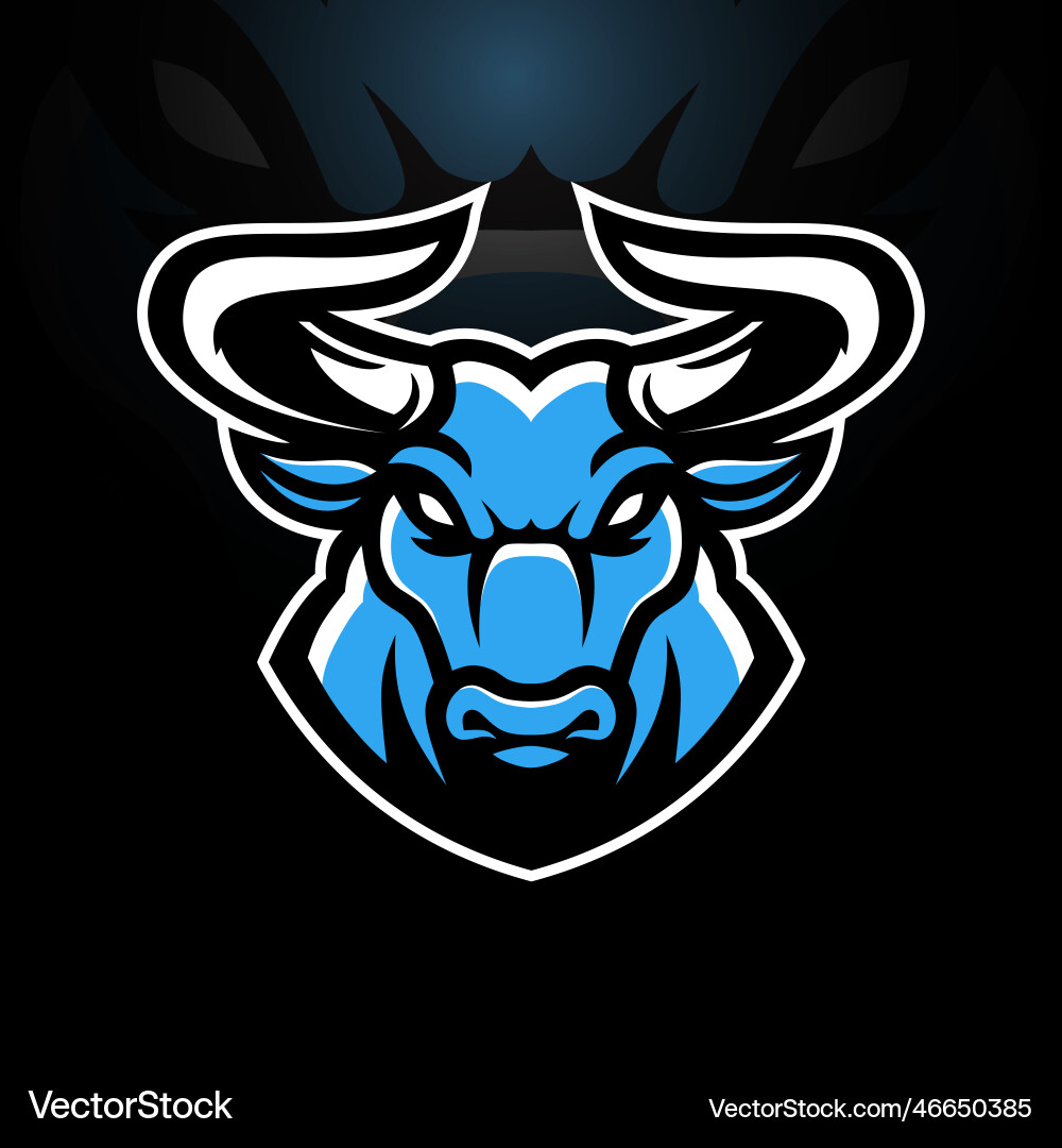 Bull mascot logo design with modern Royalty Free Vector