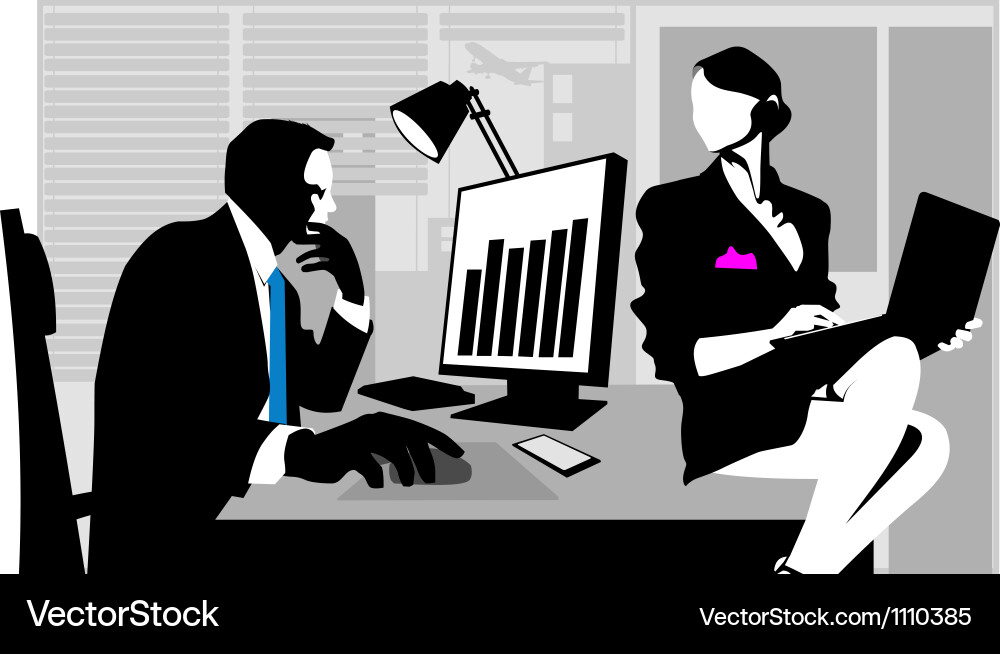 Businessman and secretary Royalty Free Vector Image