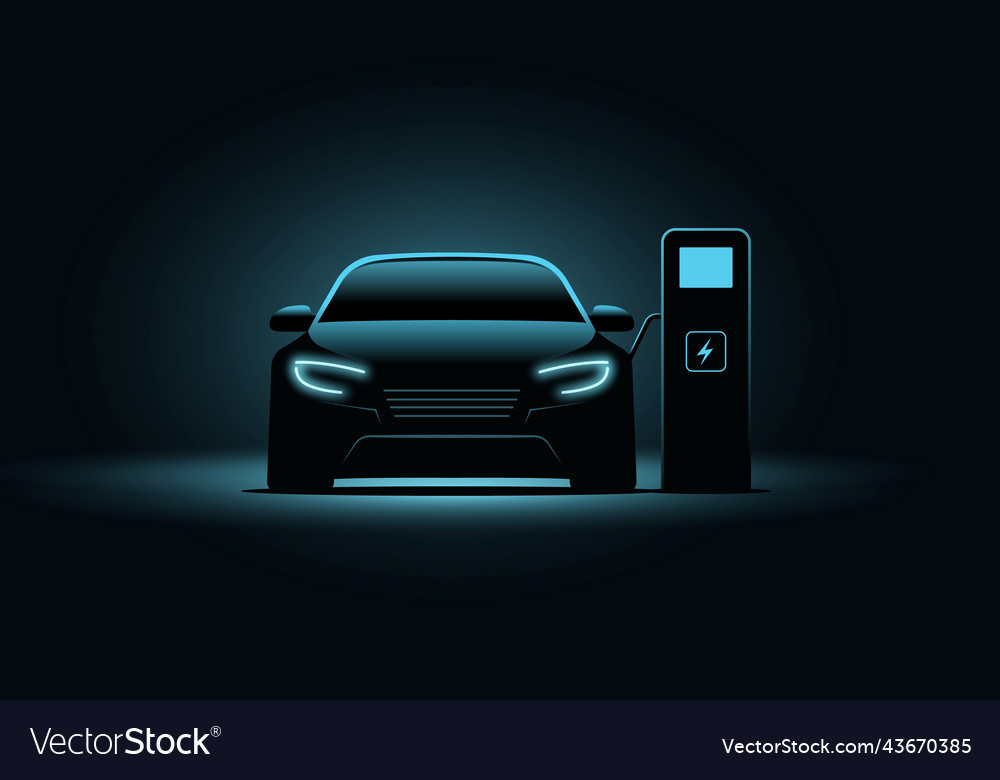 Electric car ev charge station concept Royalty Free Vector