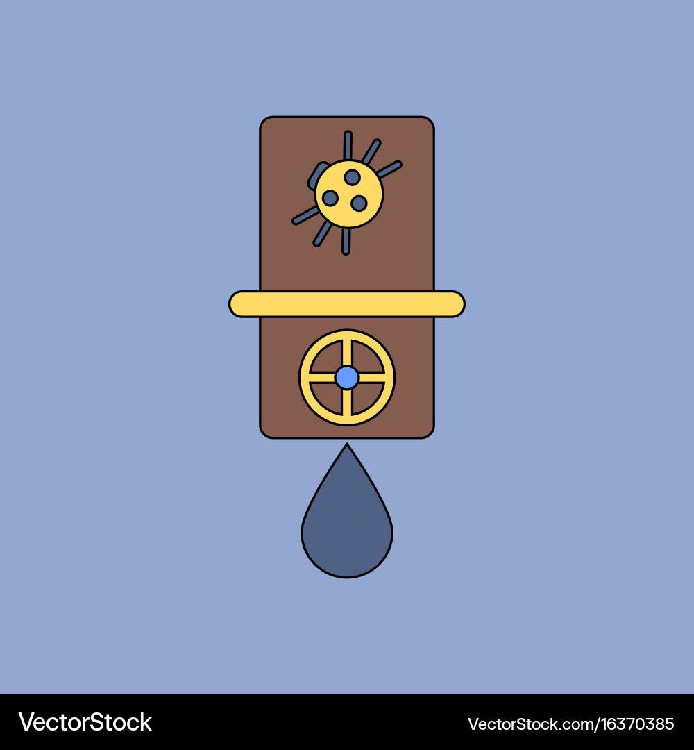 Flat icon design collection water pipe Royalty Free Vector