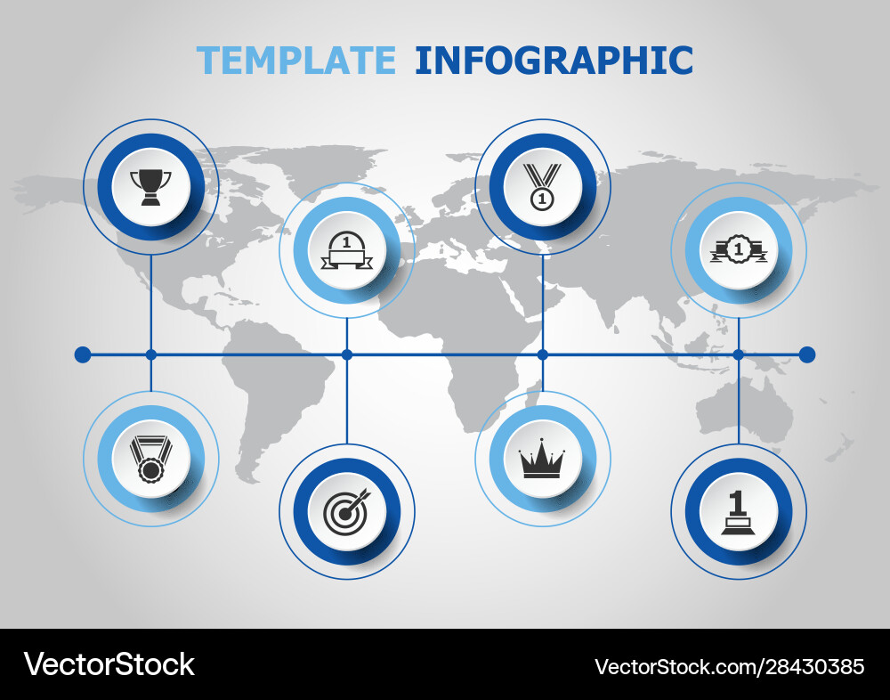 Infographic design with victory icons Royalty Free Vector
