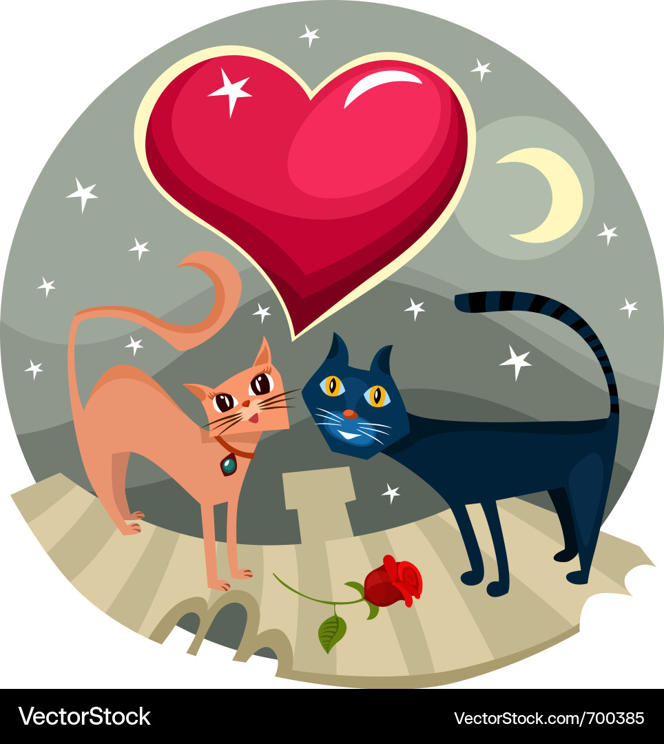 Love cats Royalty Free Vector Image - VectorStock