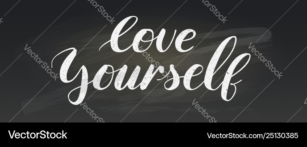 Love yourself hand drawn lettering in doodle Vector Image