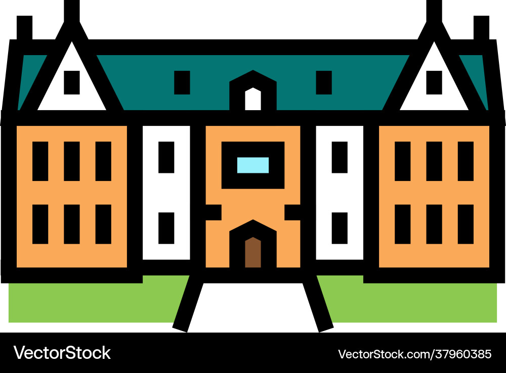 Mansion house color icon Royalty Free Vector Image