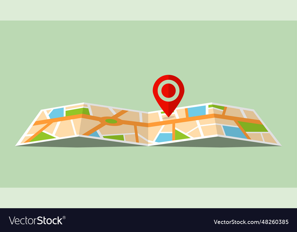 Map with location pin Royalty Free Vector Image