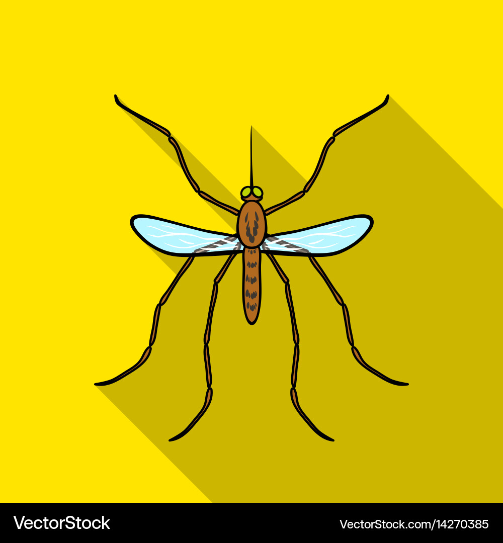 Mosquito icon in flat style isolated on white Vector Image