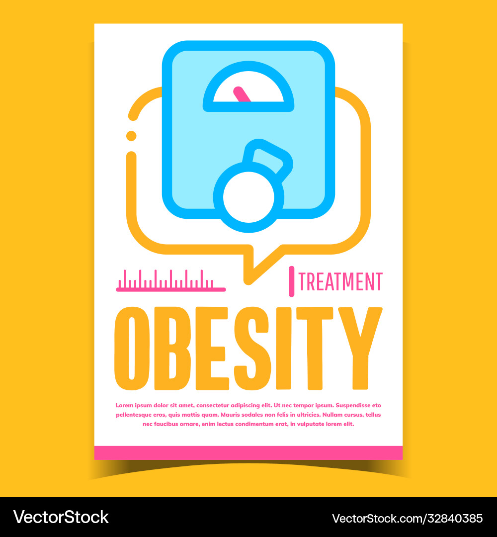 Obesity treatment creative advertise banner Vector Image