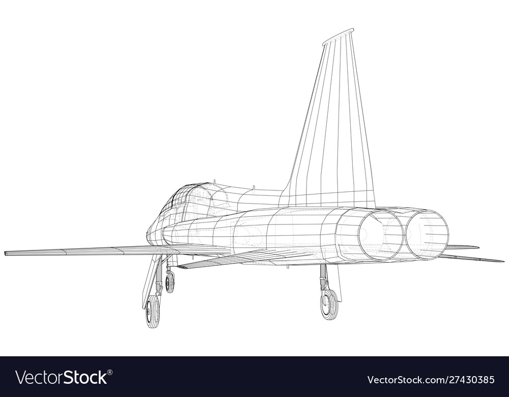 Plane wireframe concept created Royalty Free Vector Image