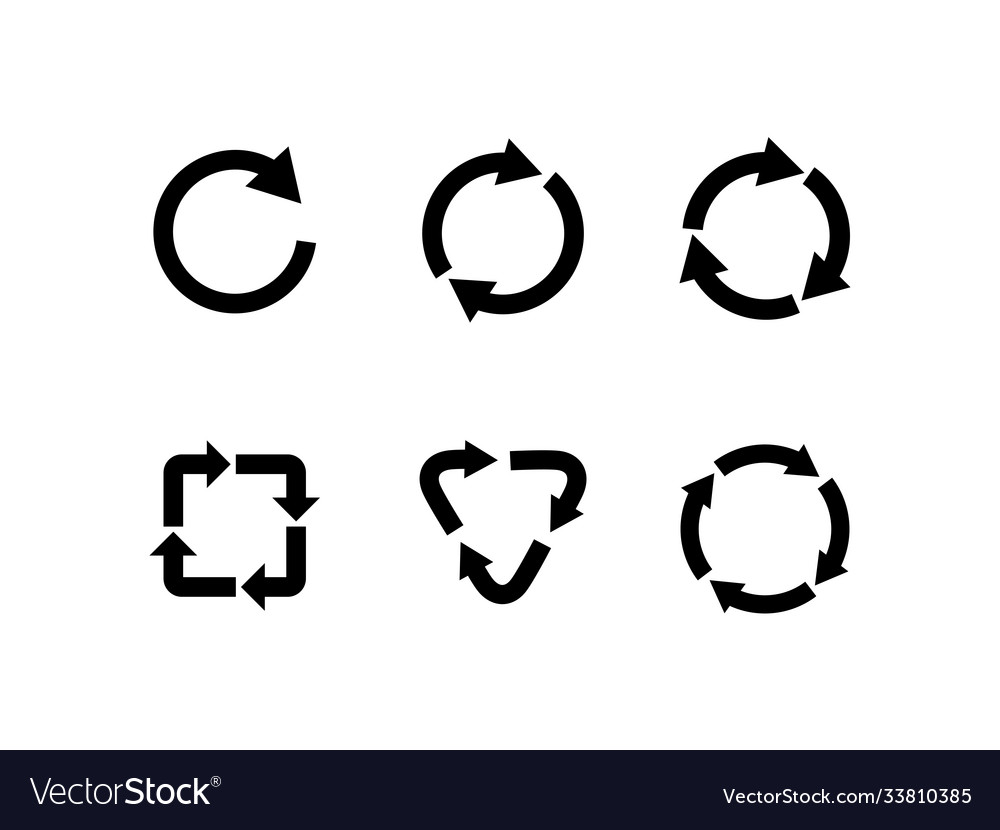 Recycle icon set isolated Royalty Free Vector Image