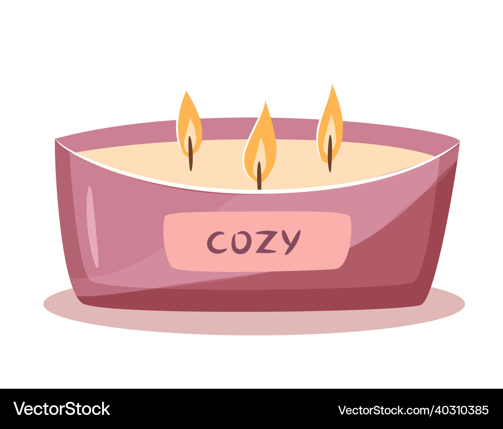 Scented candle in a jar isolated on white Vector Image