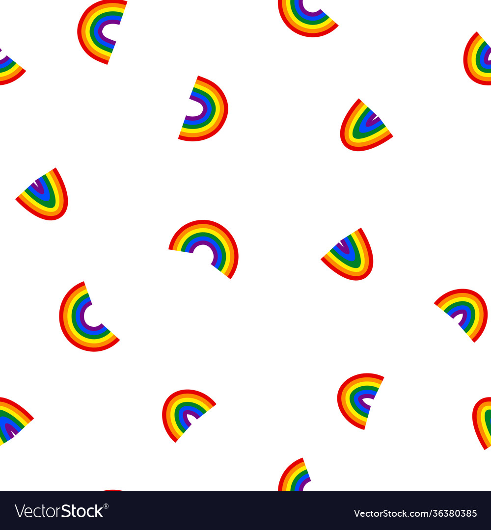 Seamless pattern with rainbow lgbt icons flag Vector Image