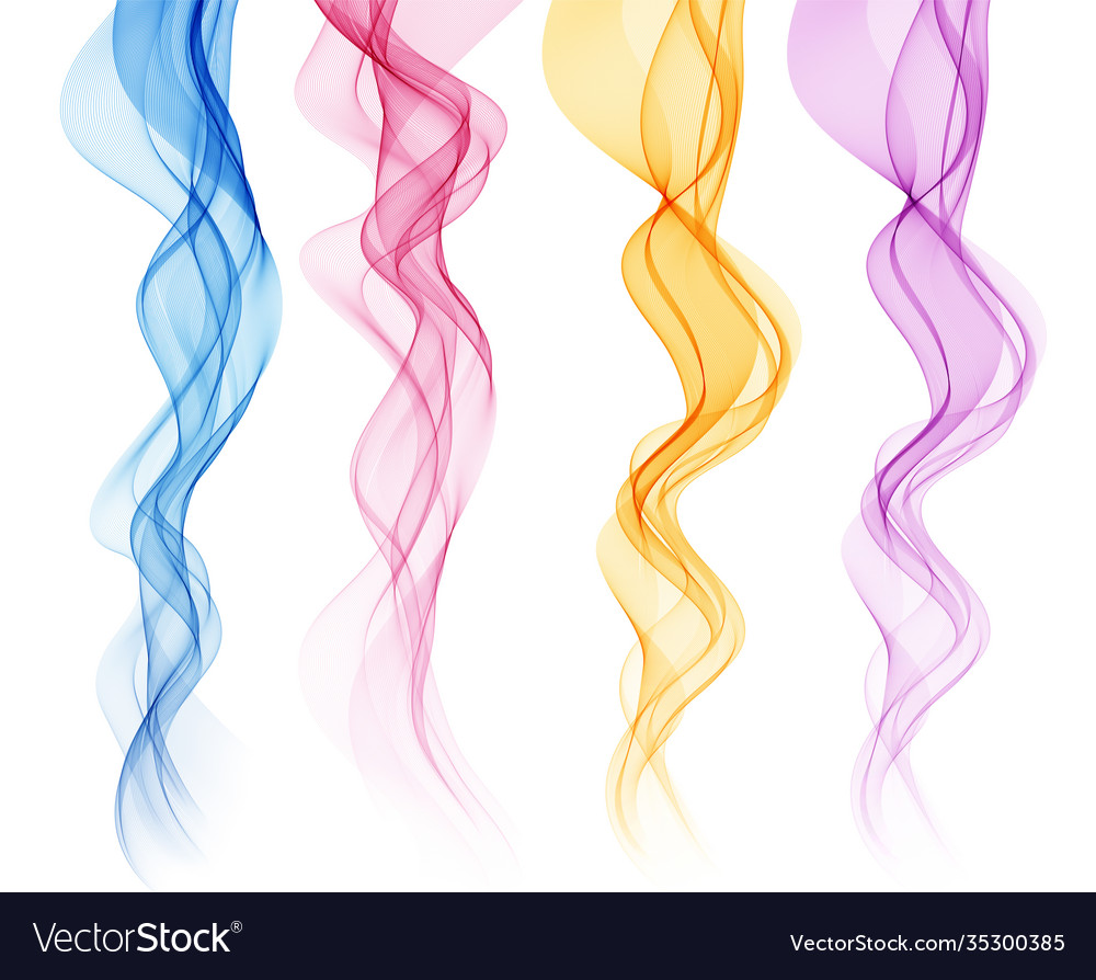 Set color abstract wave design element Royalty Free Vector