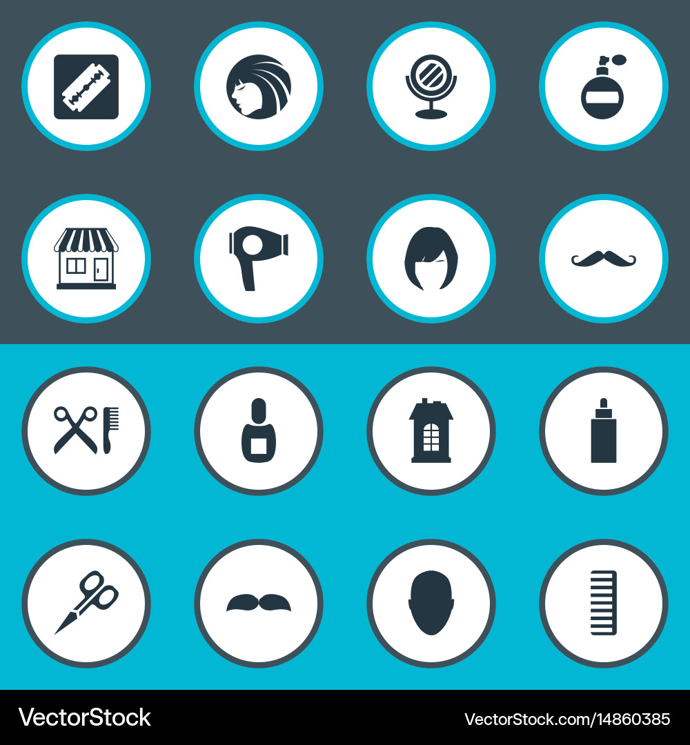Set of simple barber icons Royalty Free Vector Image