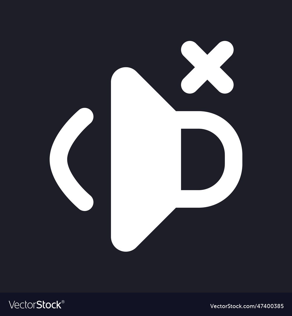 Volume off white pixel perfect solid ui icon Vector Image
