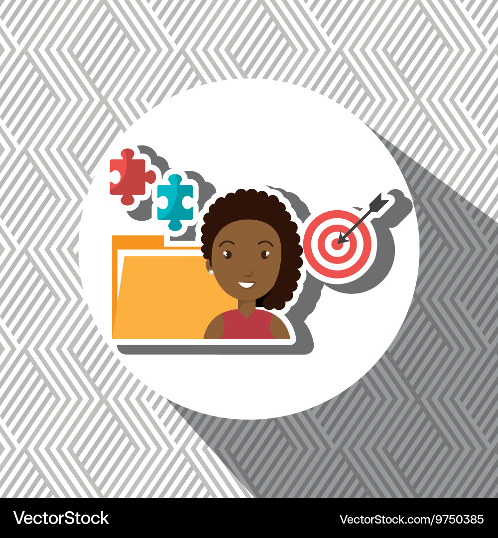 Woman with files isolated icon design Royalty Free Vector