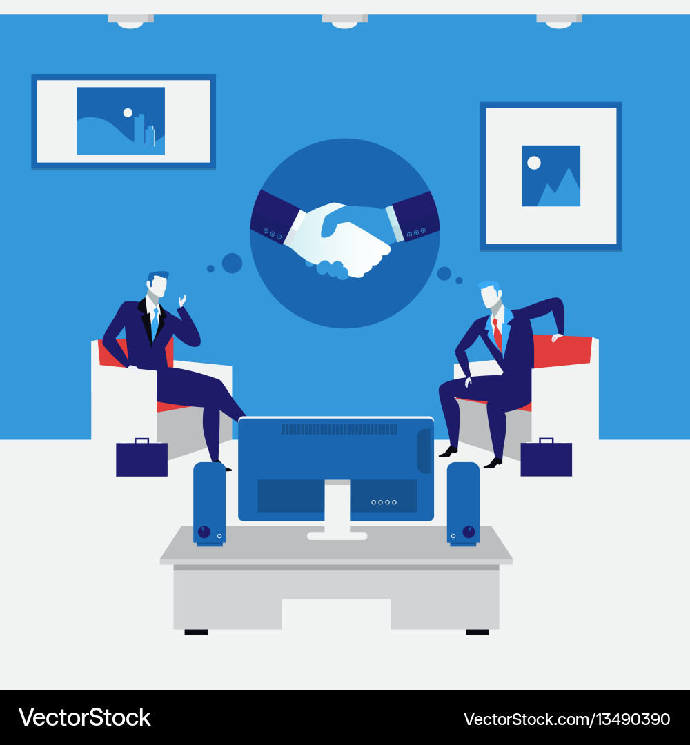 Business people handshake concept Royalty Free Vector Image