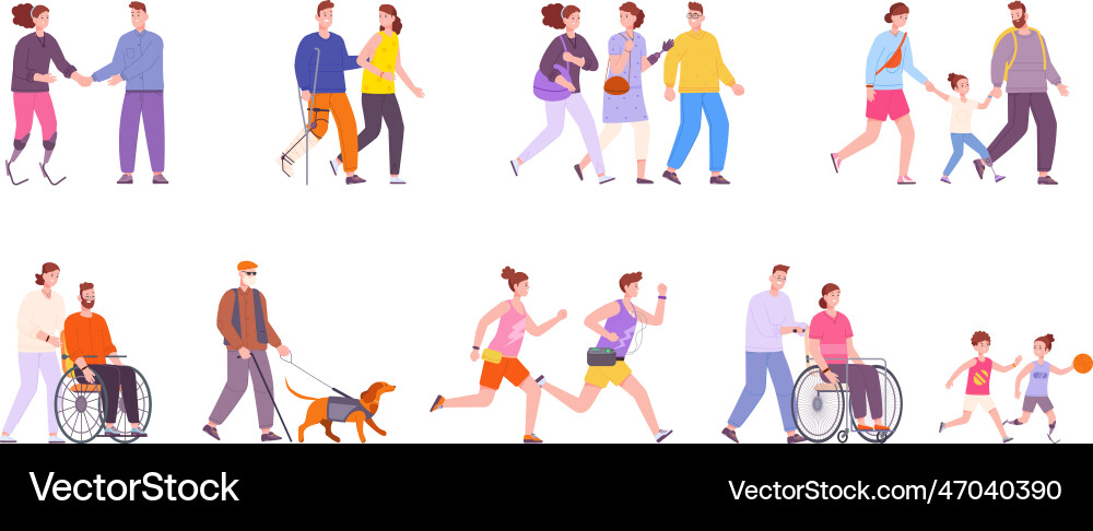 Disabled people partners disability person Vector Image