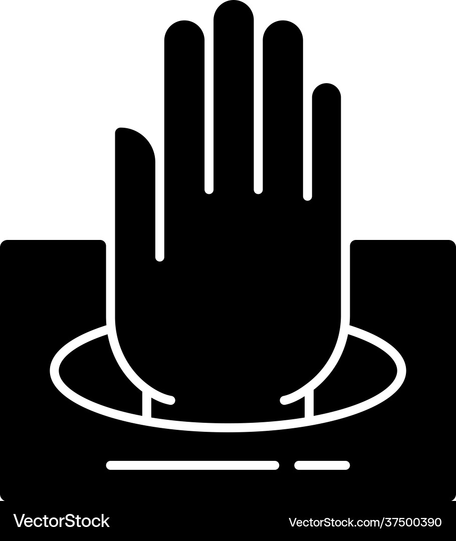 Gloves in box black glyph icon Royalty Free Vector Image