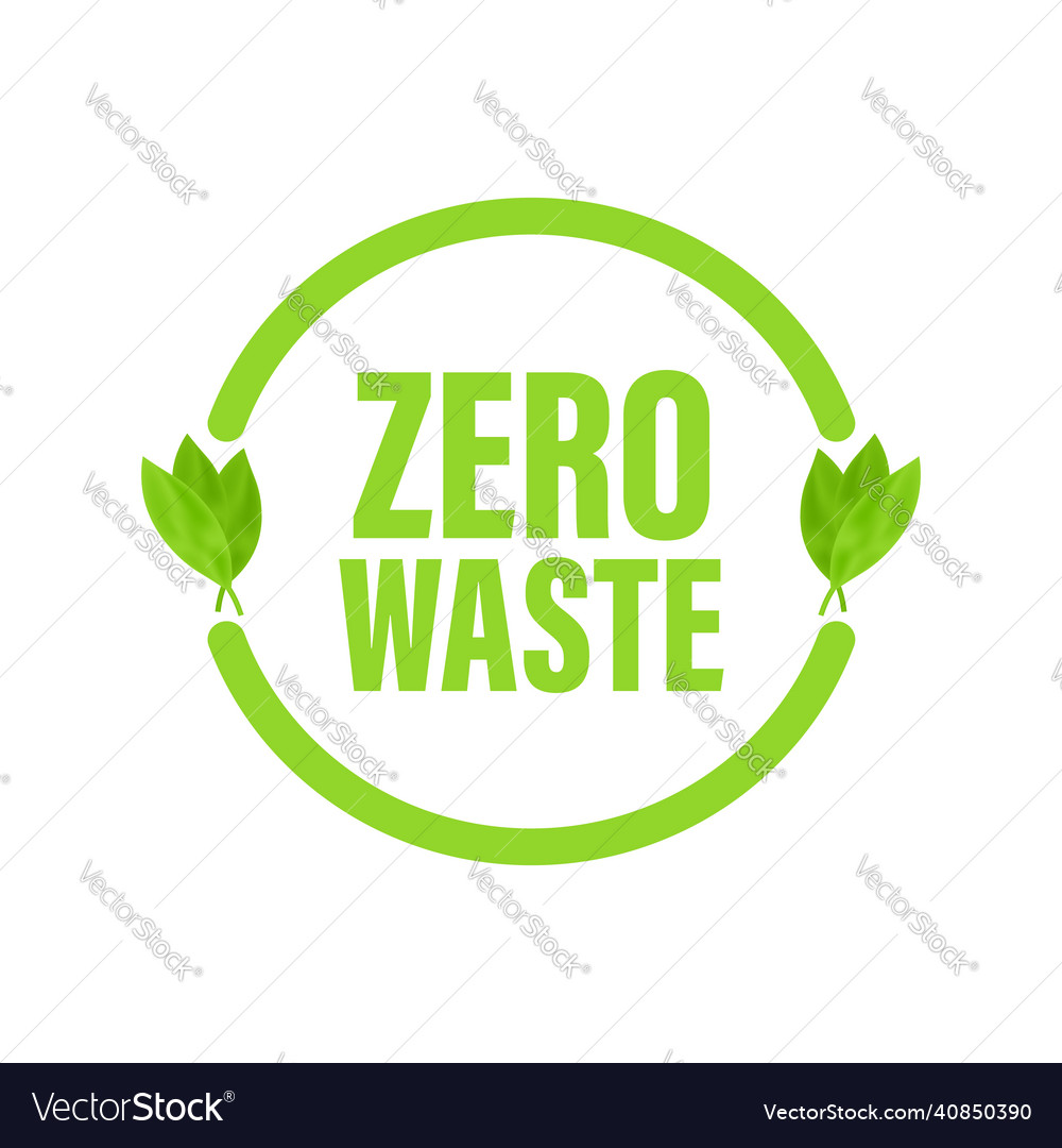 Green zero waste sign logo Royalty Free Vector Image Green zero waste sign logo Royalty Free Vector Image