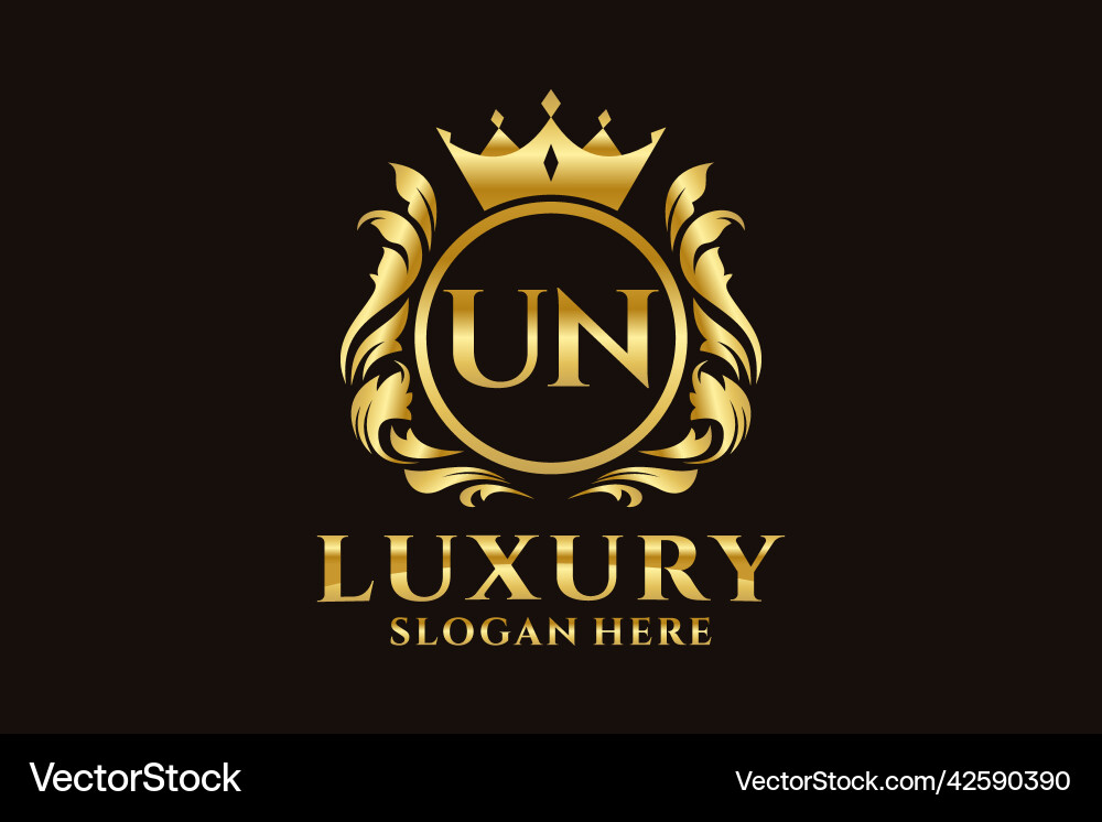 Initial un letter royal luxury logo template Vector Image