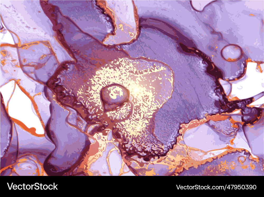 Marble violet purple and gold stone texture Vector Image