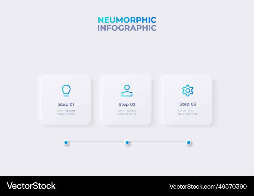 Neumorphism timeline infographic skeuomorph Vector Image