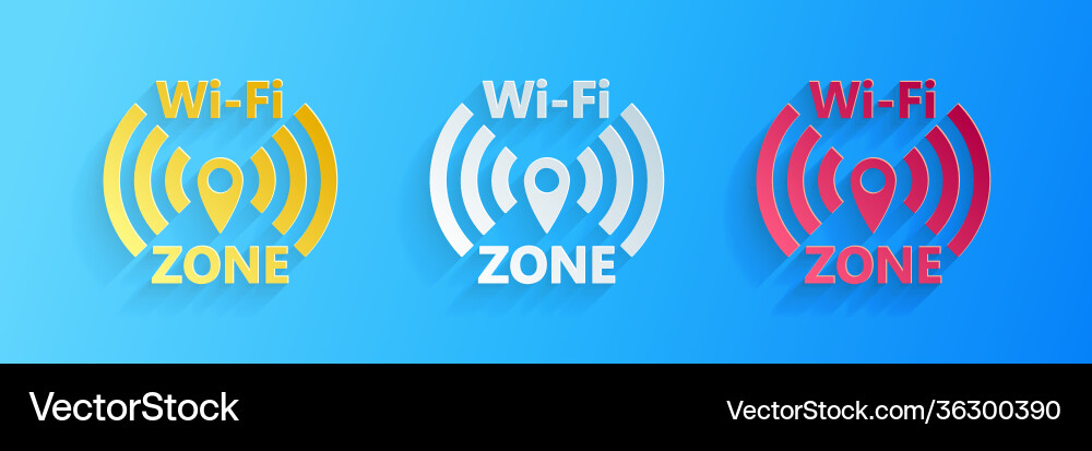 Paper cut wi-fi wireless internet network symbol Vector Image