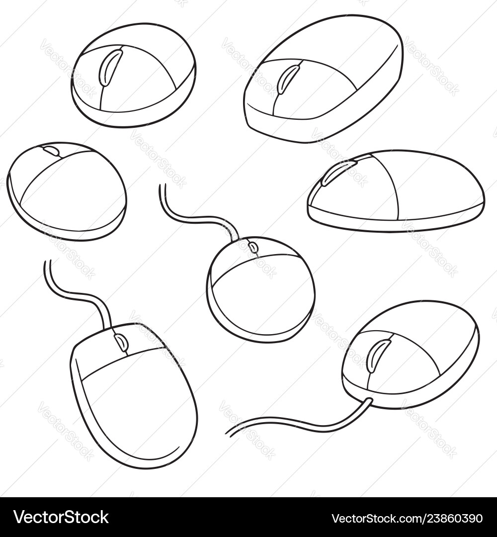 Set of computer mouse Royalty Free Vector Image