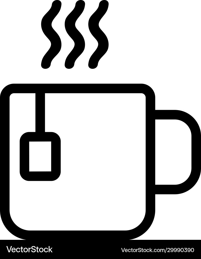 Tea icon isolated contour symbol Royalty Free Vector Image