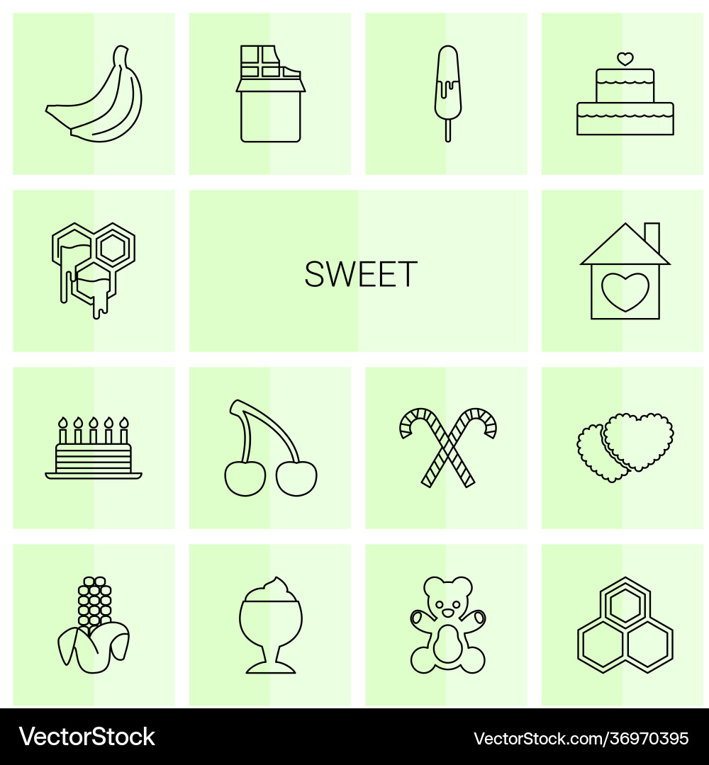 14 sweet icons Royalty Free Vector Image - VectorStock