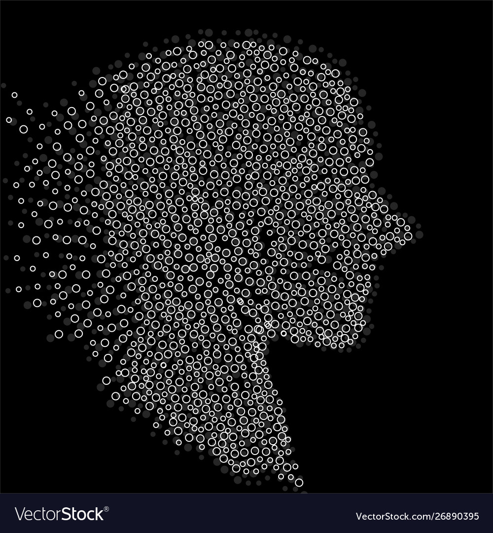 Abstract silhouette human head with circles Vector Image