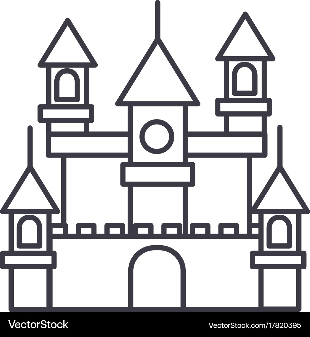 Big castlegermany line icon sign Royalty Free Vector Image