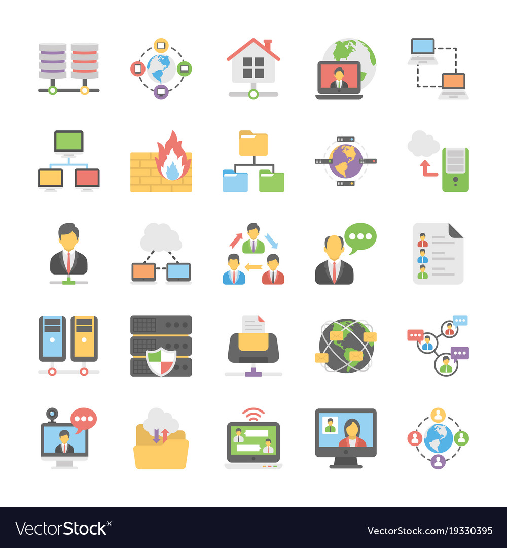 Cloud computing icons set 5 Royalty Free Vector Image