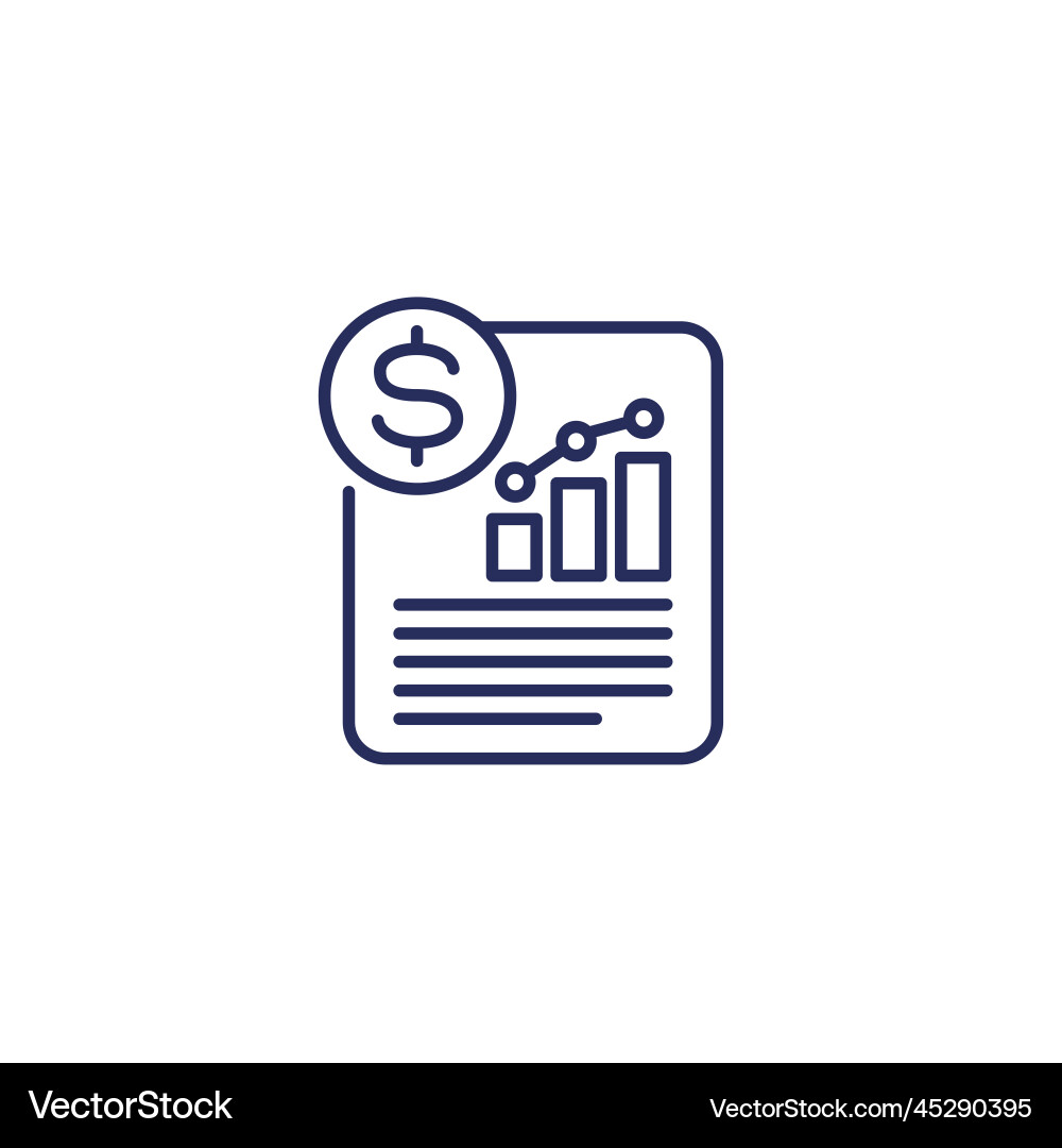 Eps Earnings Per Share Icon Line Royalty Free Vector Image