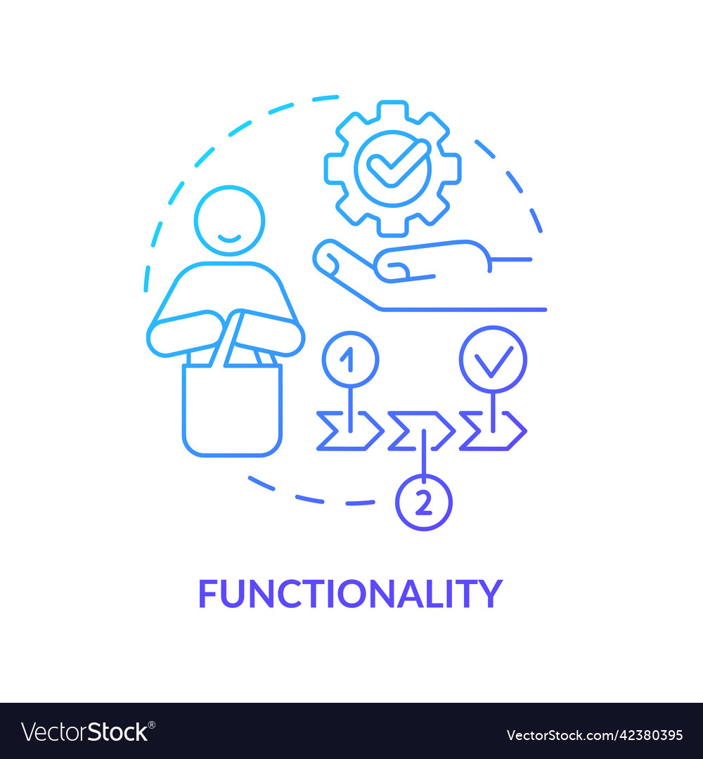 Functionality blue gradient concept icon Vector Image