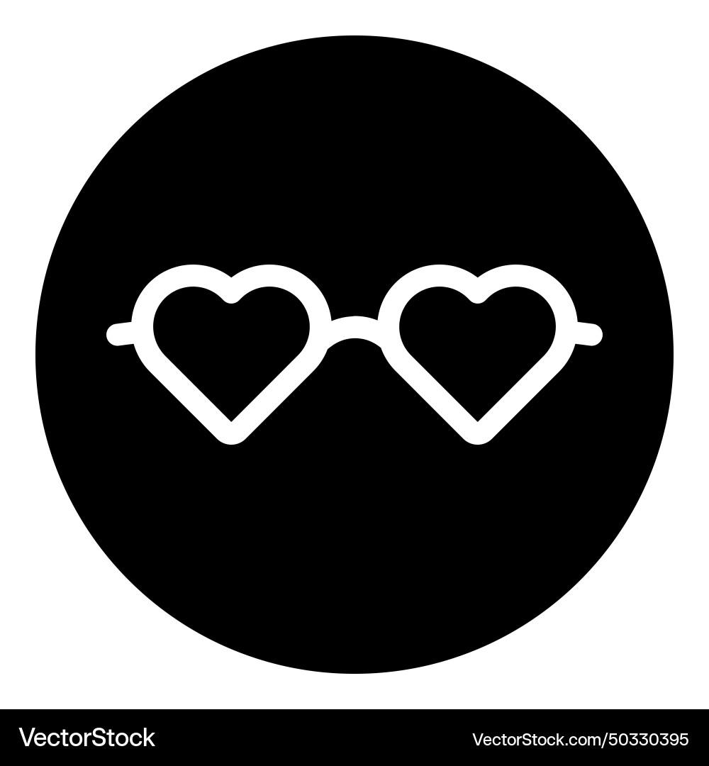 Heartshape glasses flat icon isolated on white Vector Image