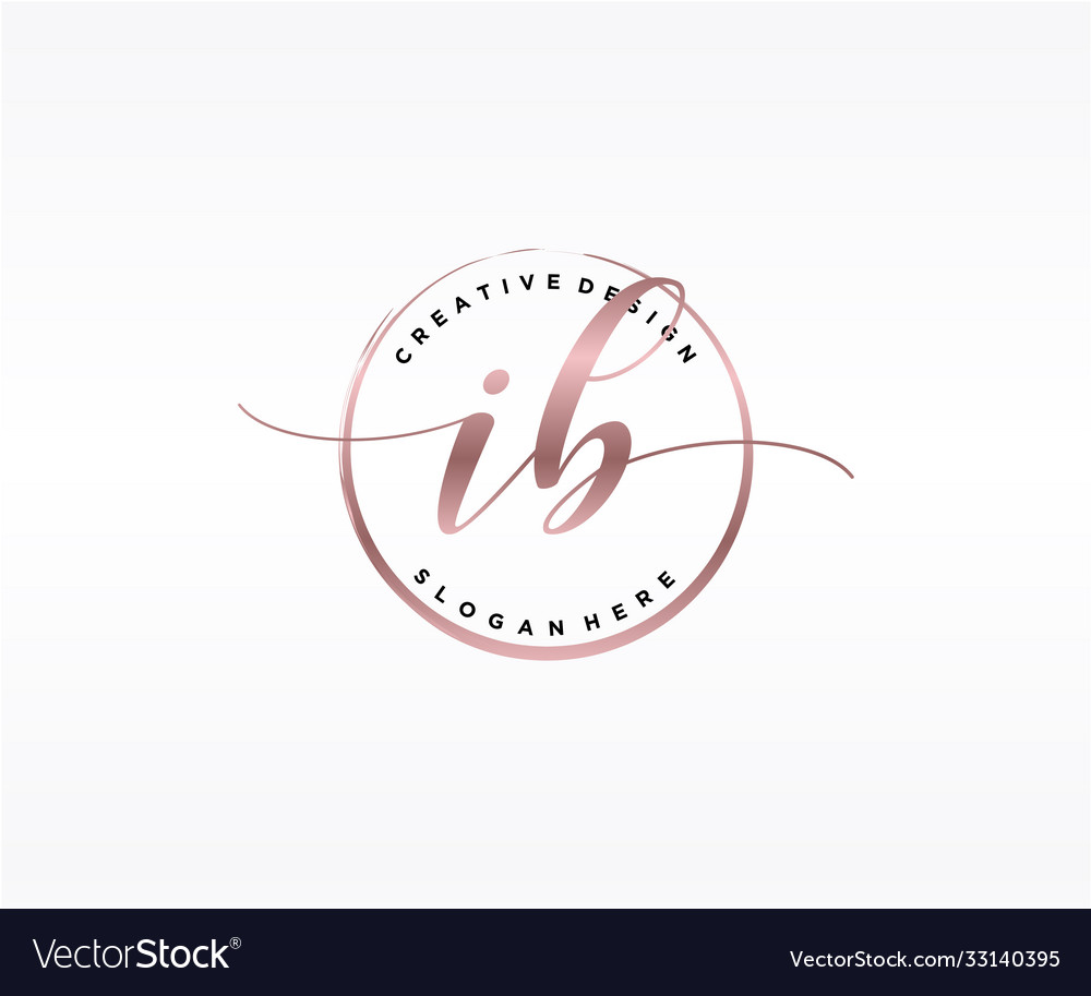 Initial ib handwriting logo with circle template Vector Image