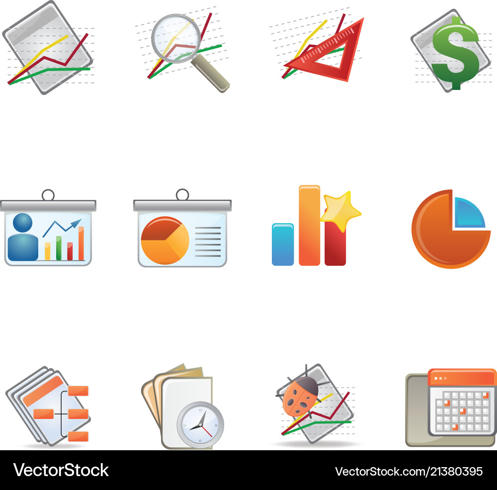 Reports icon set ideal for web and print flyers Vector Image