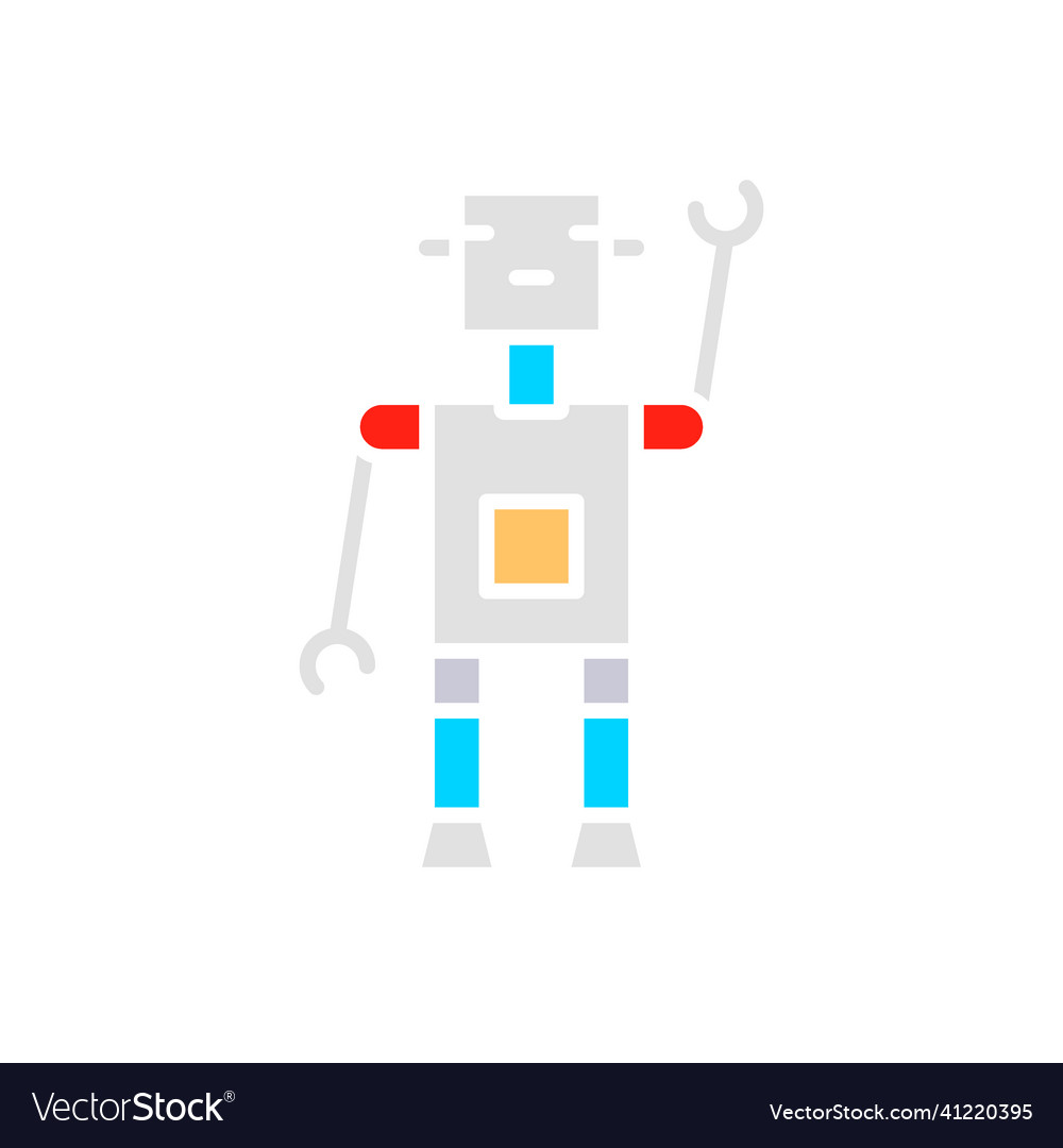 Robot bot chatbot artificial intelligence white Vector Image