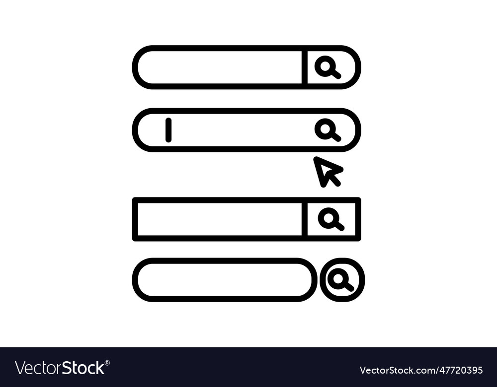 Search bar icon line icon style design simple Vector Image