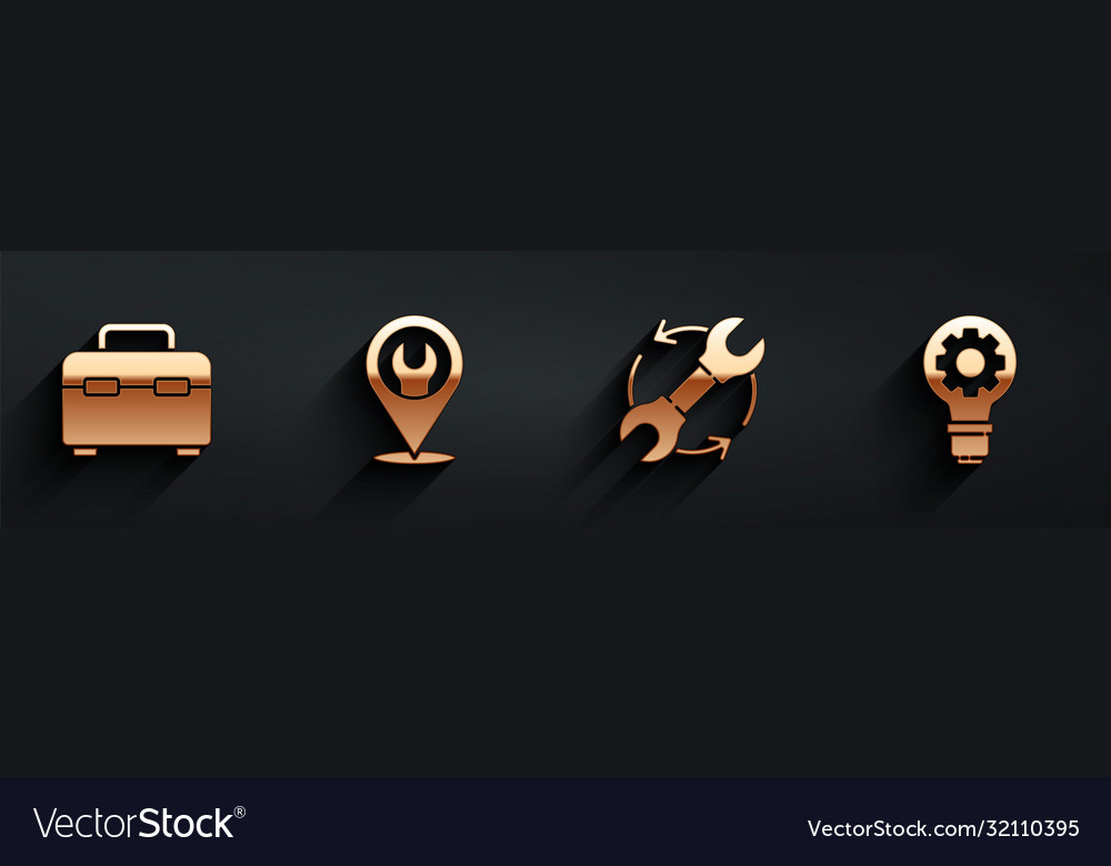 Set toolbox location with wrench spanner wrench Vector Image Set toolbox location with wrench spanner wrench Vector Image
