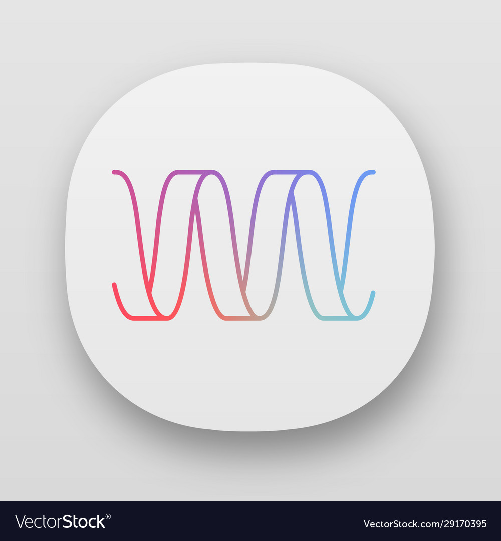 Sound Wave App Icon Uiux User Interface Wavy Vector Image