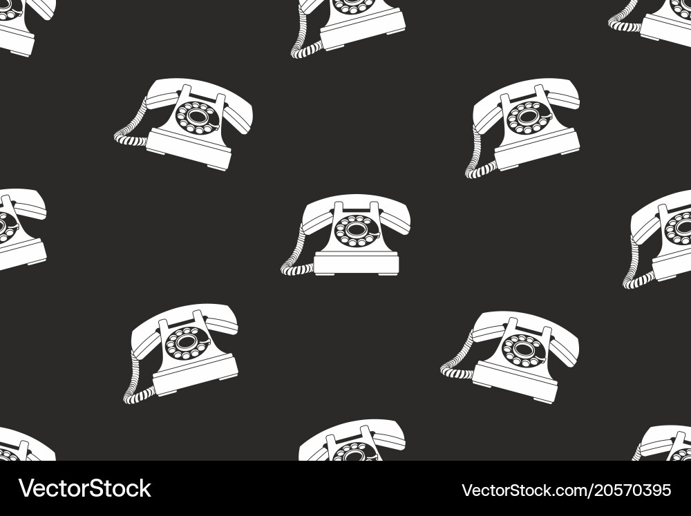Vintage phones seamless pattern Royalty Free Vector Image