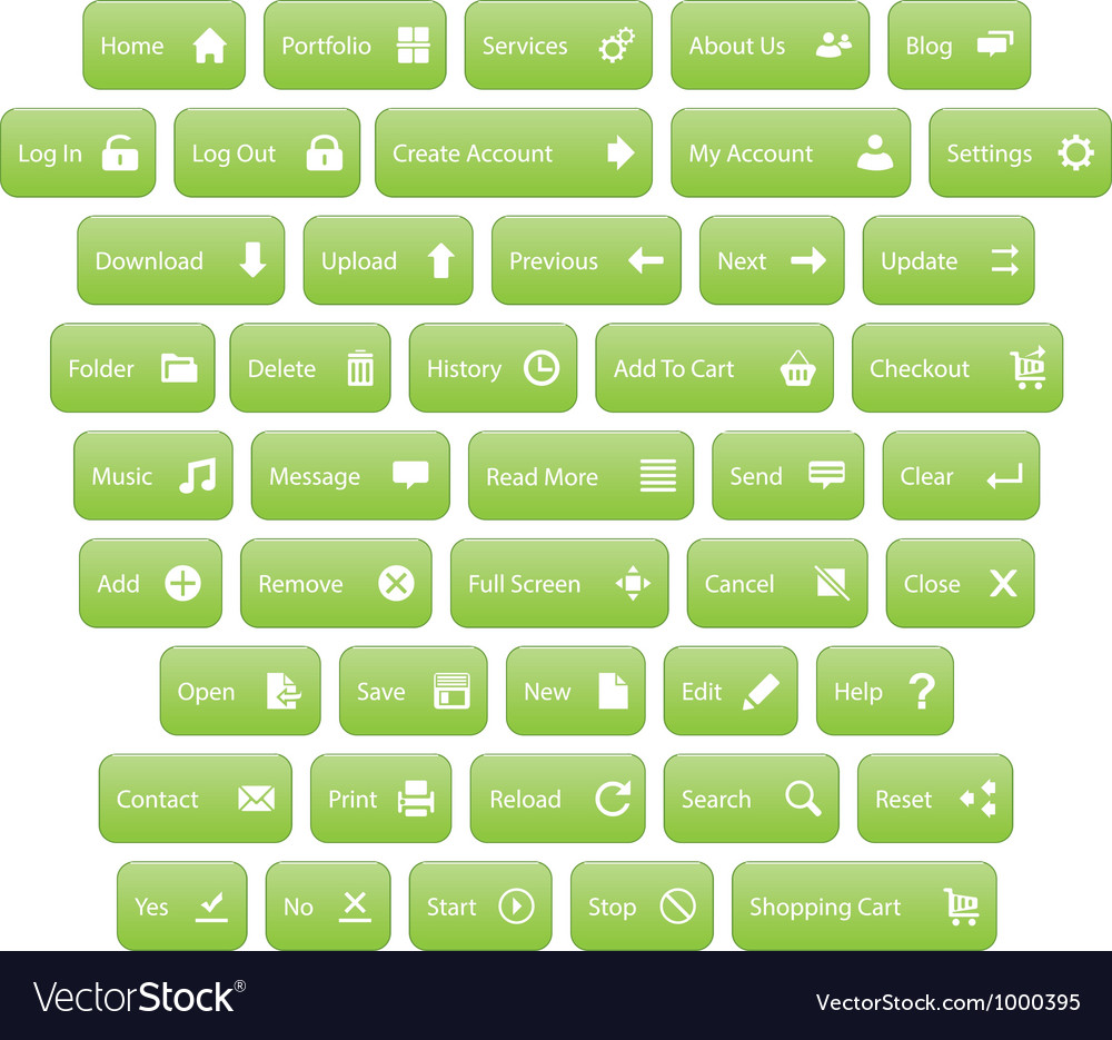 Web buttons with icons Royalty Free Vector Image