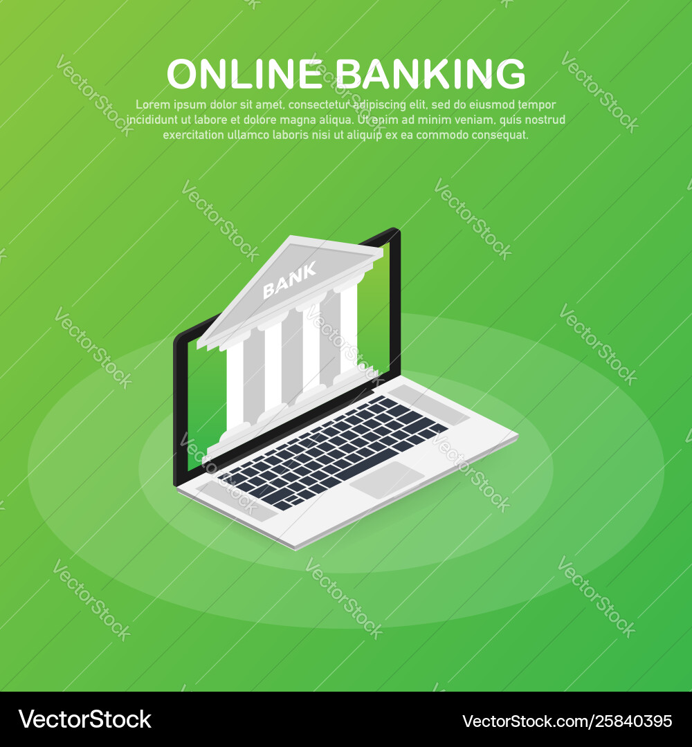 Web concept for online banking modern banner Vector Image
