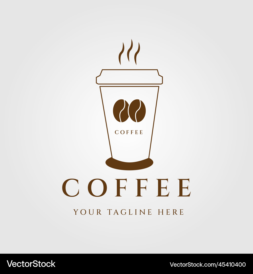 Coffee line art logo icon and symbol Royalty Free Vector