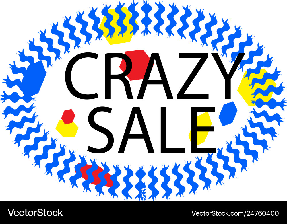Crazy sale stamp on white Royalty Free Vector Image