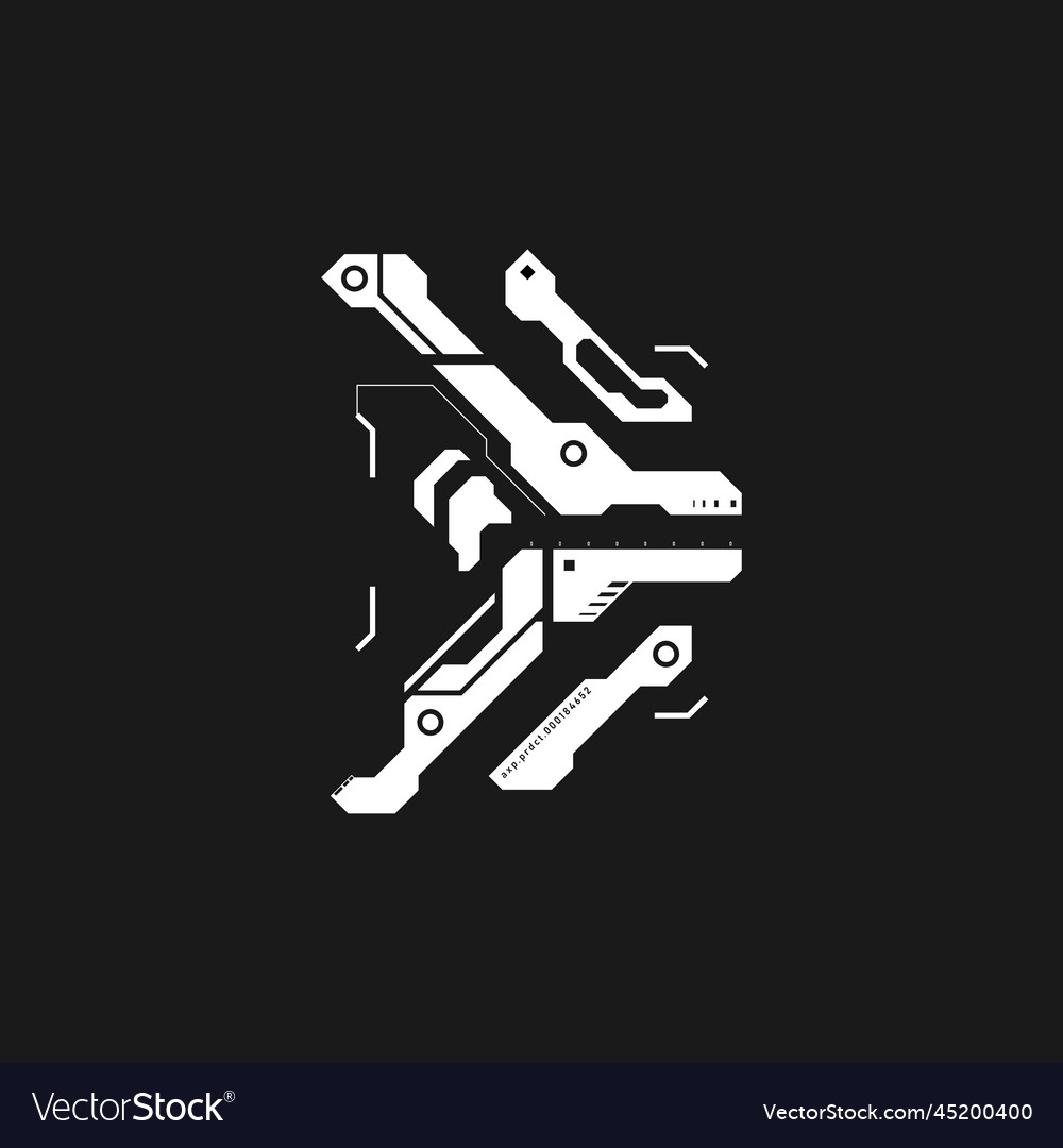 Cyberpunk arrow interface element Royalty Free Vector Image